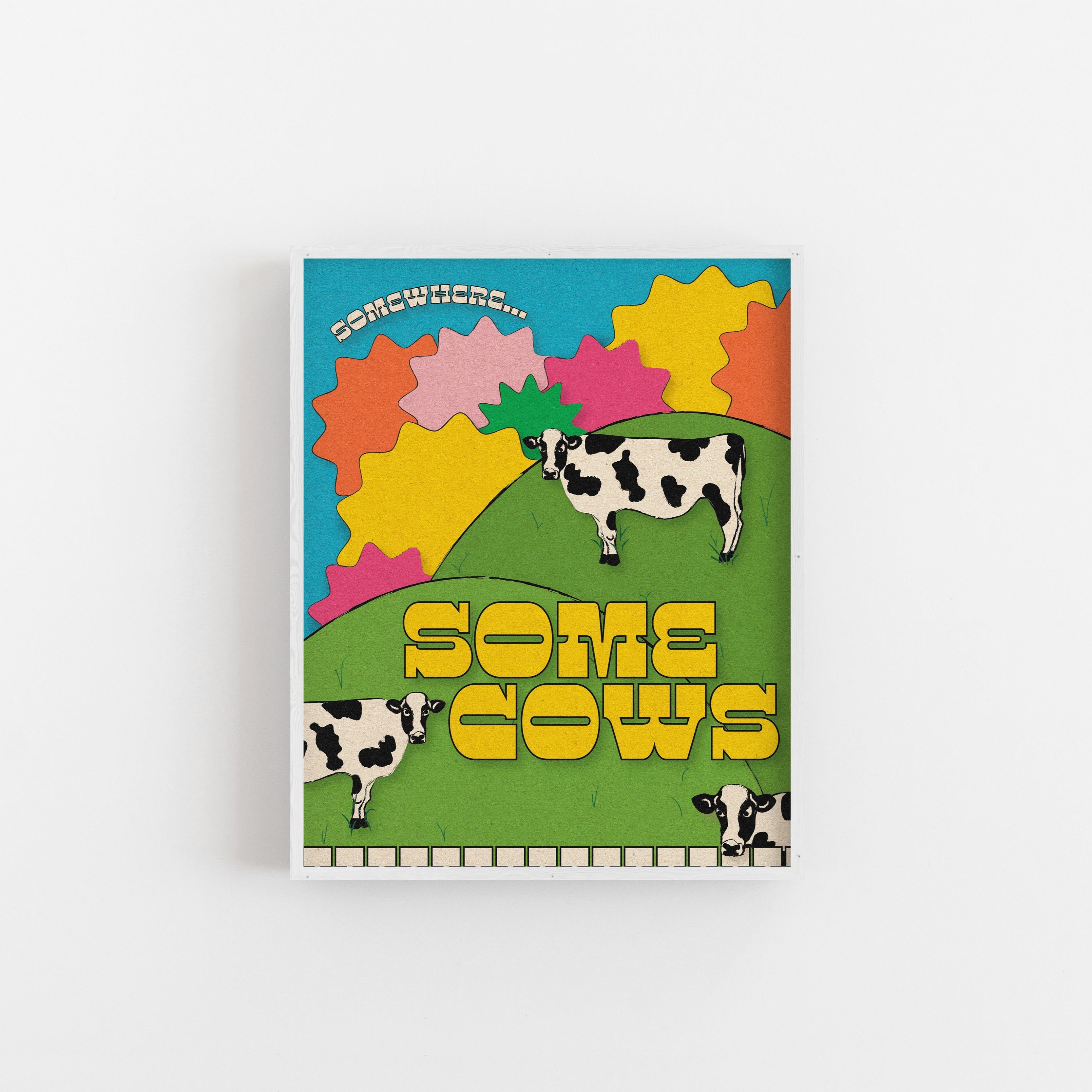Some Cows Somewhere Art Print by Posse Paper Goods