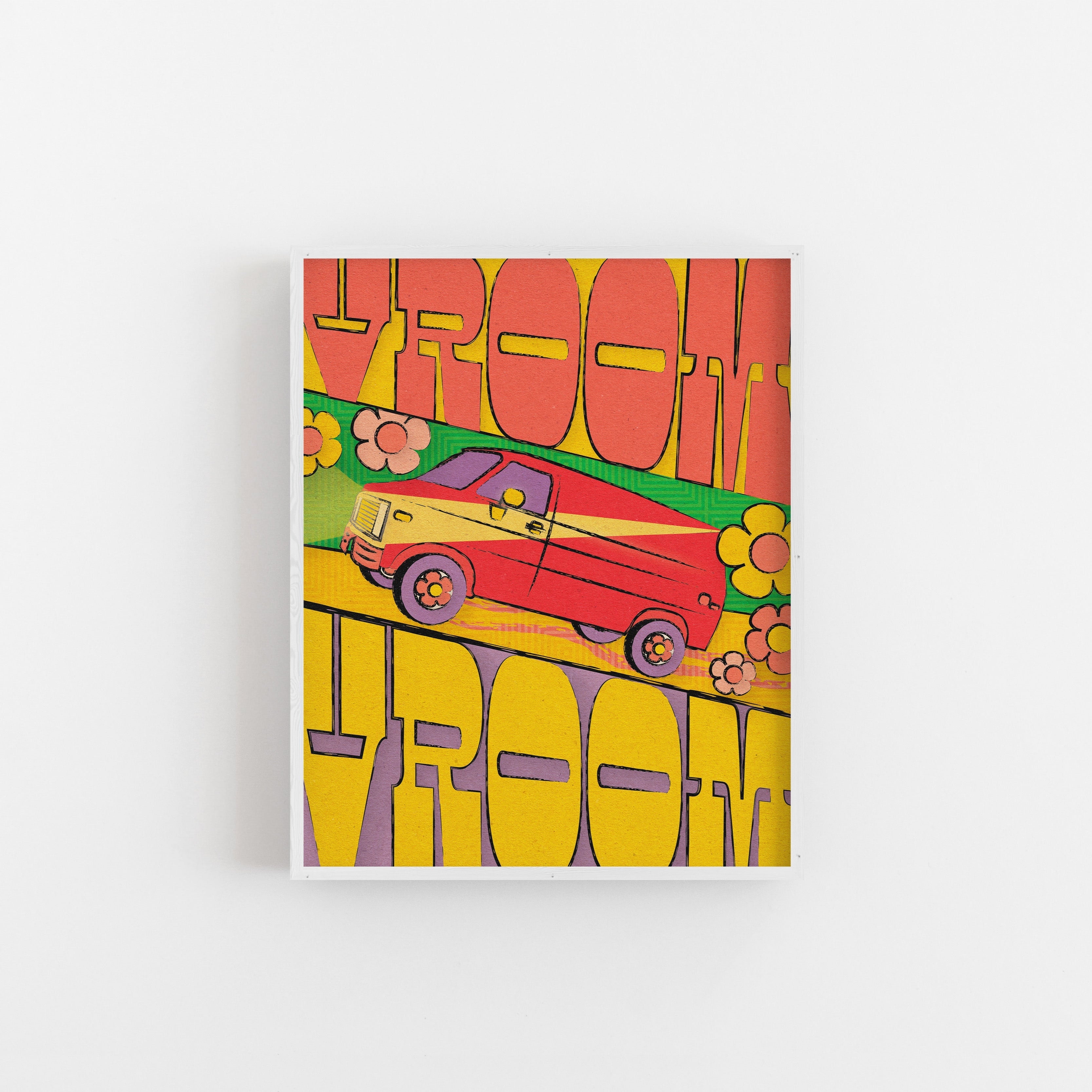 Vroom Vroom Retro Bus Art Print by Posse Paper Goods